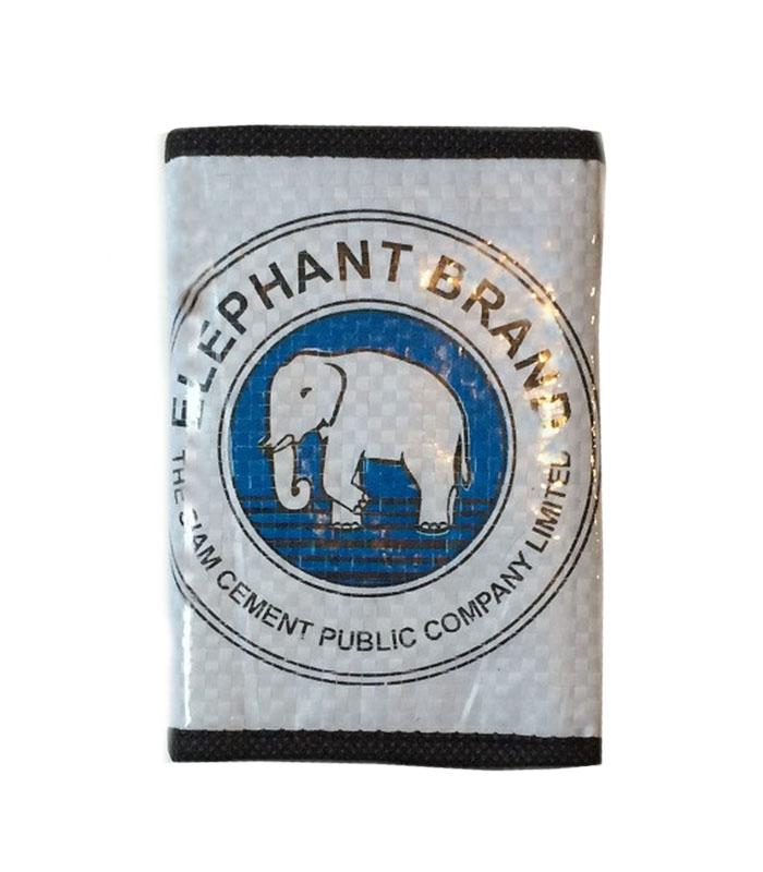 Elephant Brand Recycled Deluxe Unisex 3 fold Wallet with Black Fabric ...